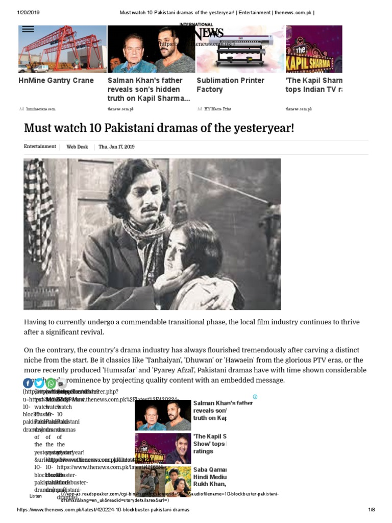 Must Watch 10 Pakistani Dramas of The Yesteryear! - Entertainment - Thenews - Com.pk | PDF | Leisure