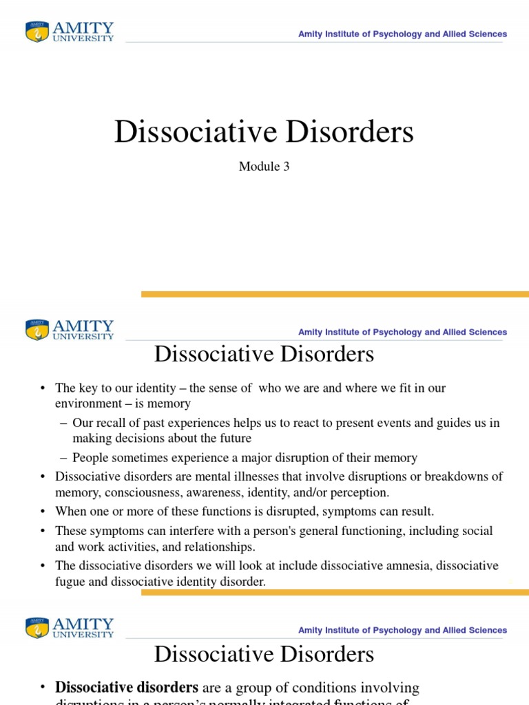 Understanding Dissociative Disorders | PDF | Dissociation (Psychology ...