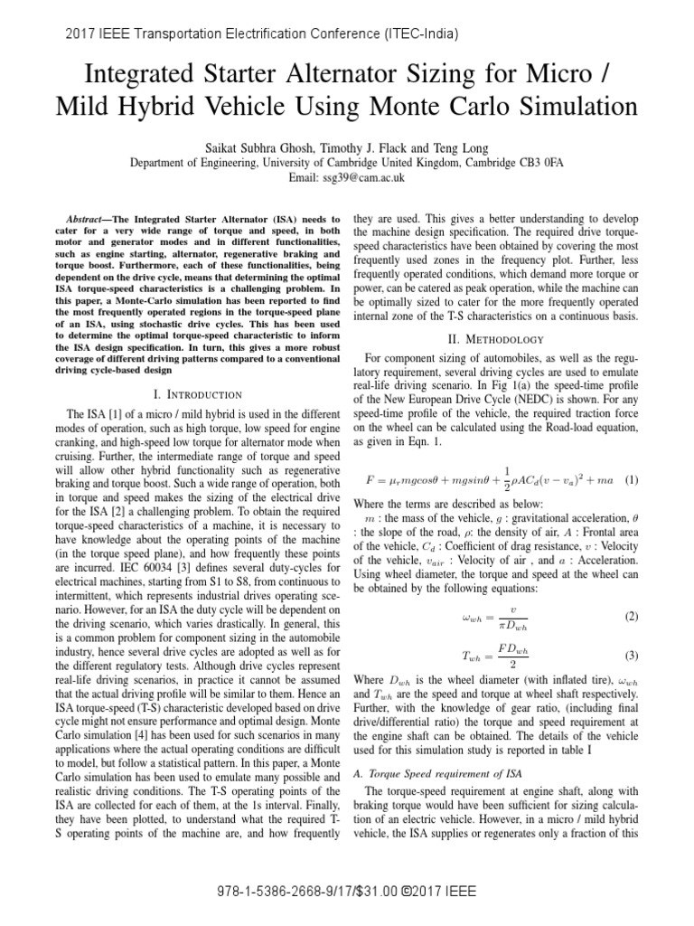 Starter Sizing | PDF | Transmission (Mechanics) | Monte Carlo Method