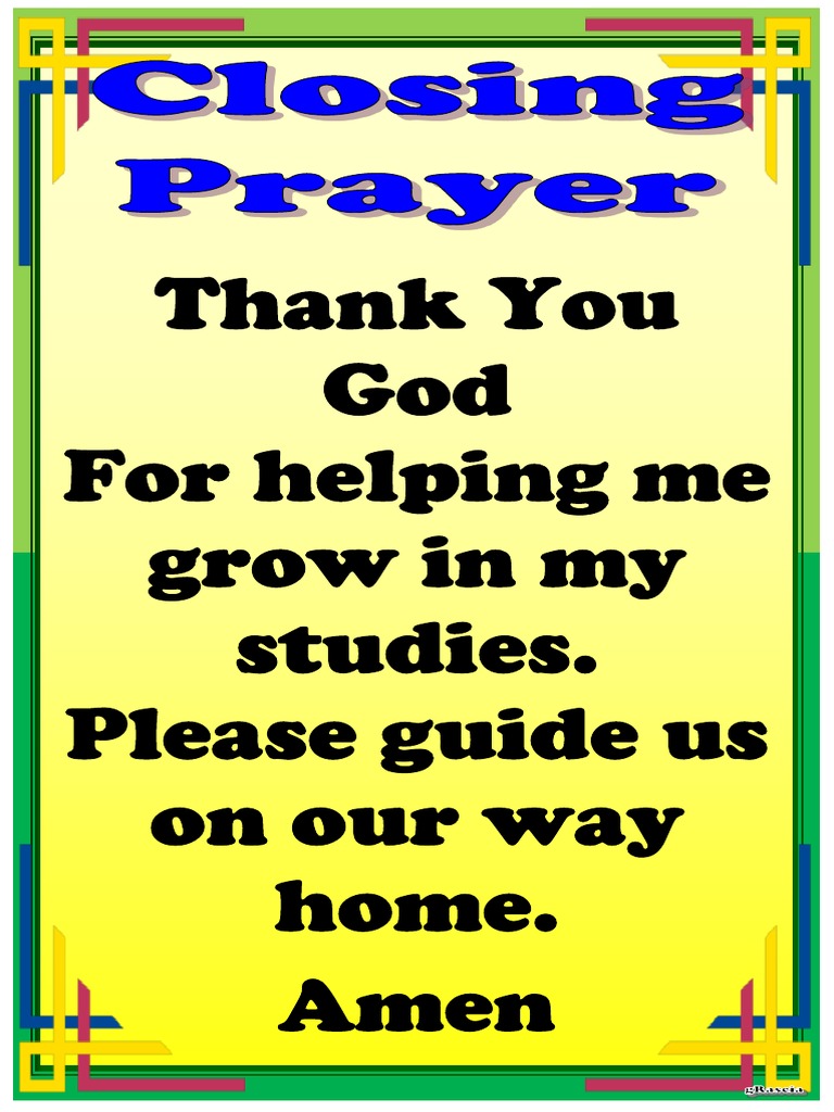 Opening and Closing Prayer | PDF | Religious Behaviour And Experience ...