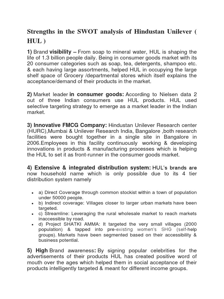 Hul Swot | PDF | Microeconomics | Business