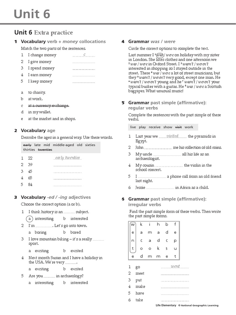 Ele Unit6 ExtraPractice PDF | PDF | Onomastics | Money