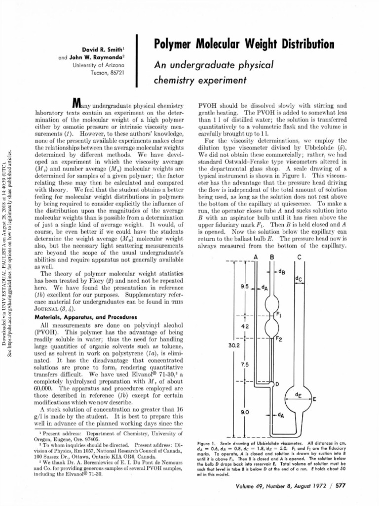 Freed (1975) - Huggins Coefficient For The Viscosity of Polymer ...