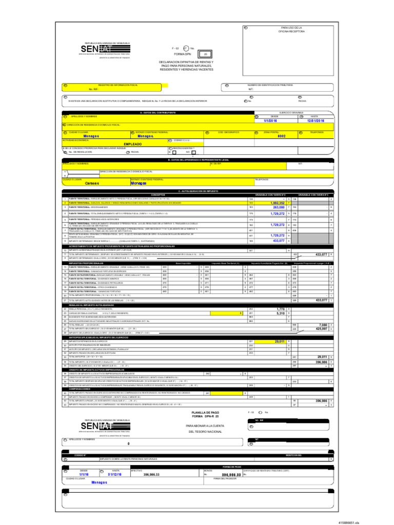 Formato ISLR | PDF | Impuestos | Inflación