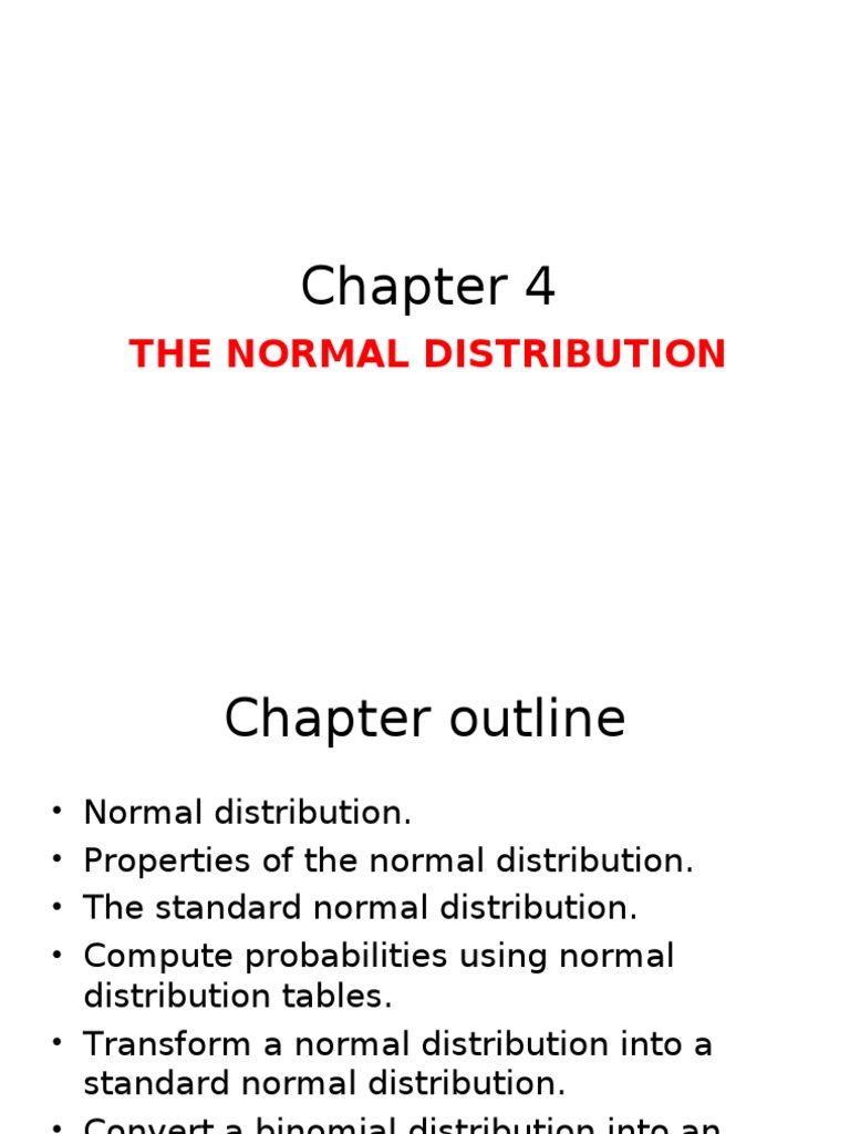 Chapter 4 Statistics | PDF | Normal Distribution | Probability Distribution
