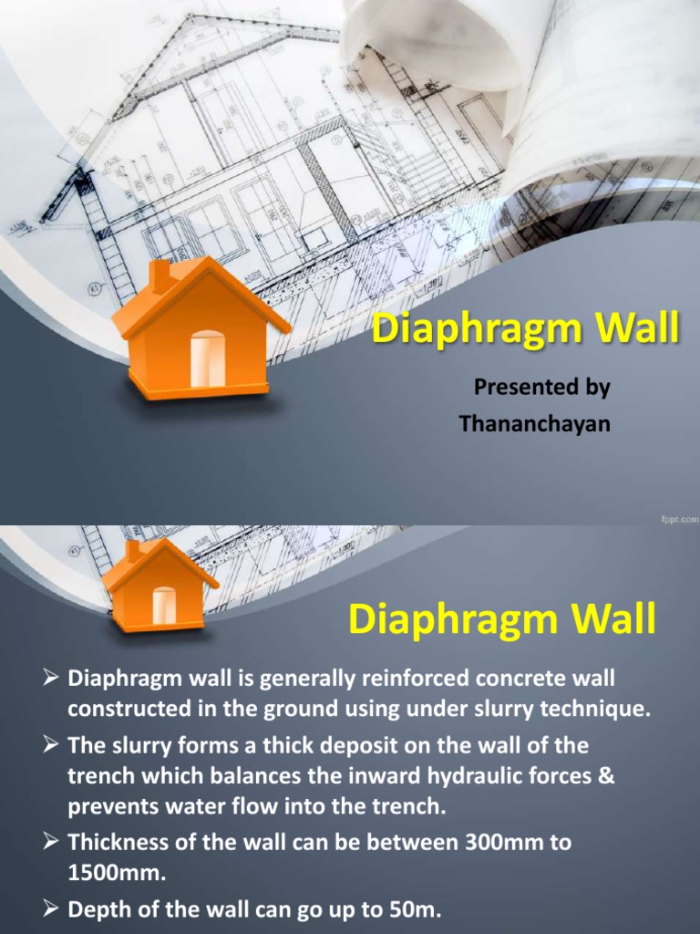 Diaphragm Wall: Presented by Thananchayan | PDF | Infrastructure ...