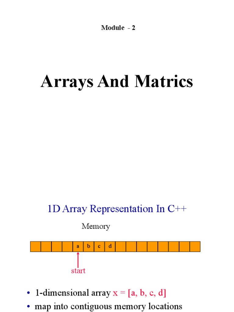 Module 2 Part1 Arraymatrics Pdf Array Data Structure Matrix 1244