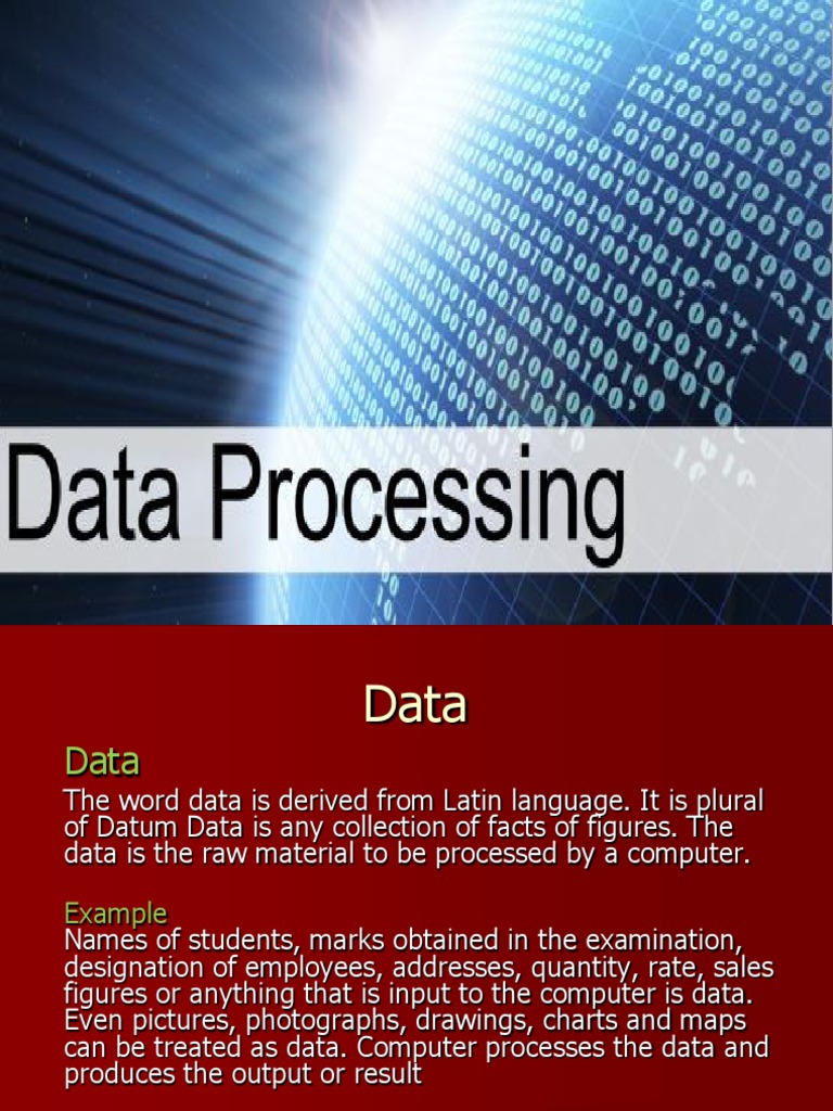 Data Processing | PDF | Data | Input/Output