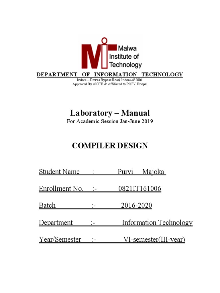Compiler Design Pur Vi | PDF | Compiler | Formalism (Deductive)