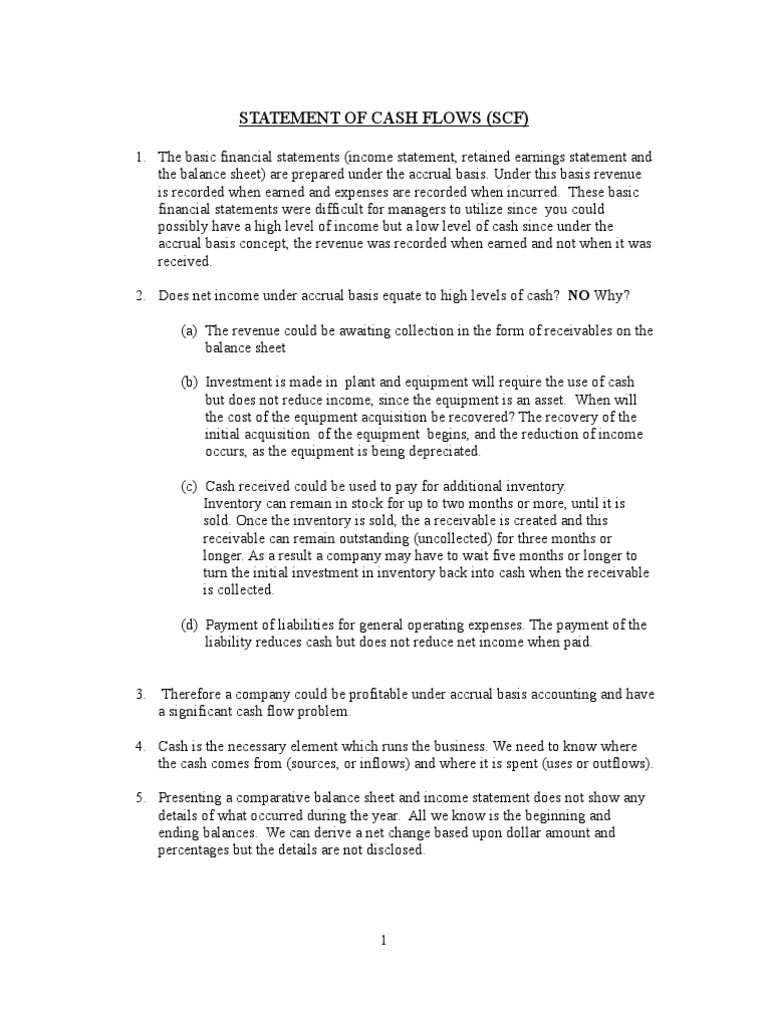 Statement of Cash Flows - Lecture Notes | PDF | Cash Flow Statement ...