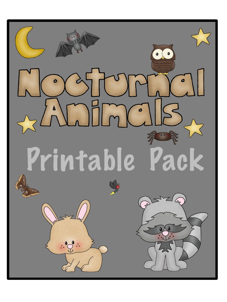 Nocturnal Animals Printable Pack 123H4M PDF | PDF | Letter Case | Dice