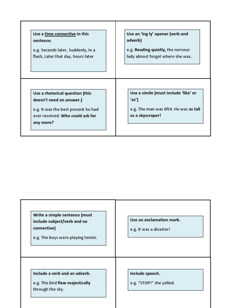 Writing Techniques for Engaging Sentences | PDF | Language Arts ...