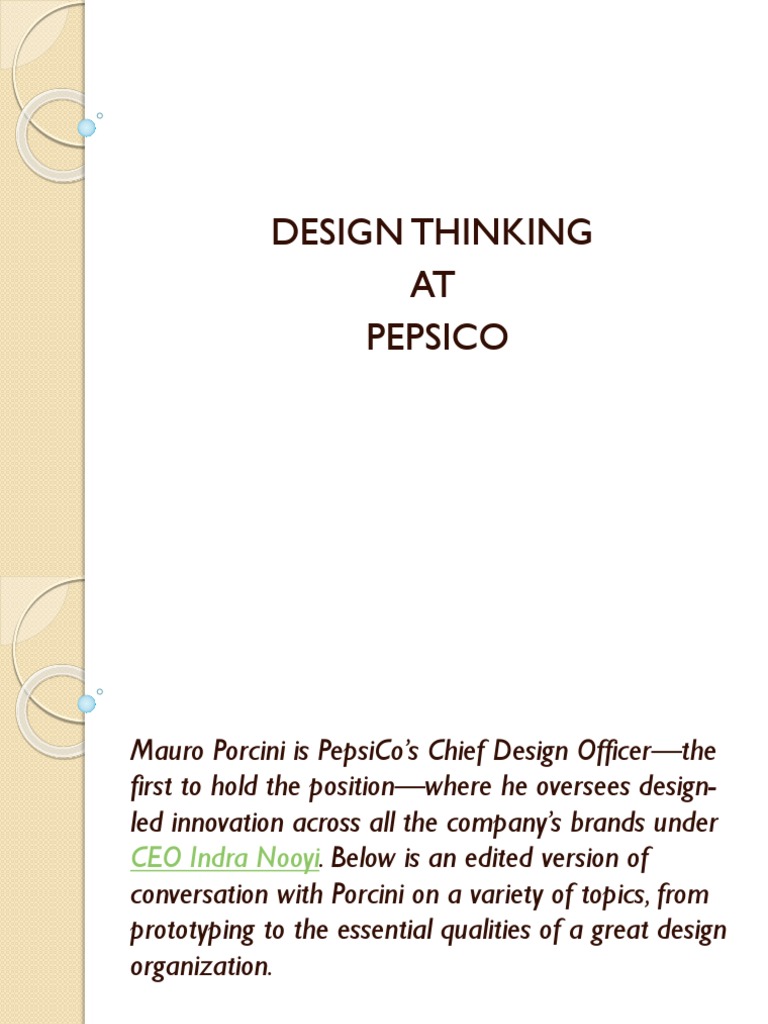 Design Thinking AT Pepsico | PDF | Knife | Design