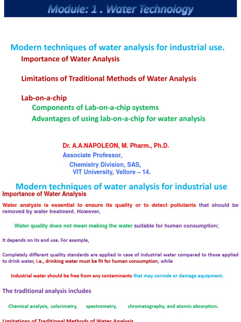 Modern Techniques of Water Analysis For Industrial Use | PDF ...