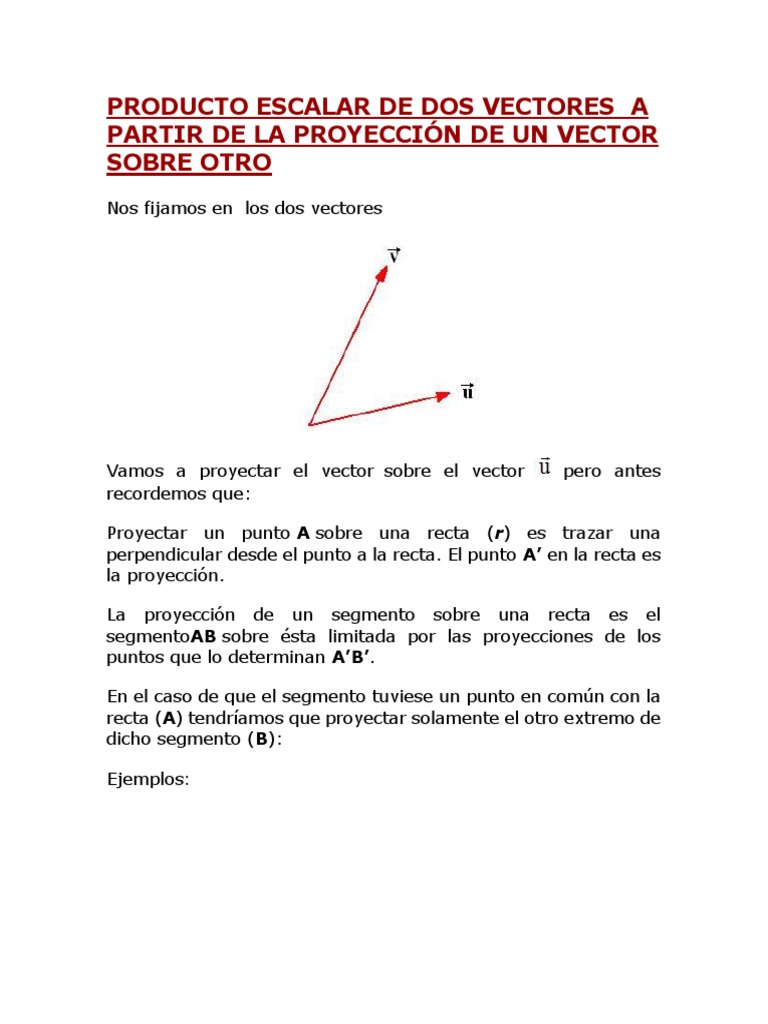 Producto Escalar de Dos Vectores | PDF | Vector Euclidiano | Multiplicación