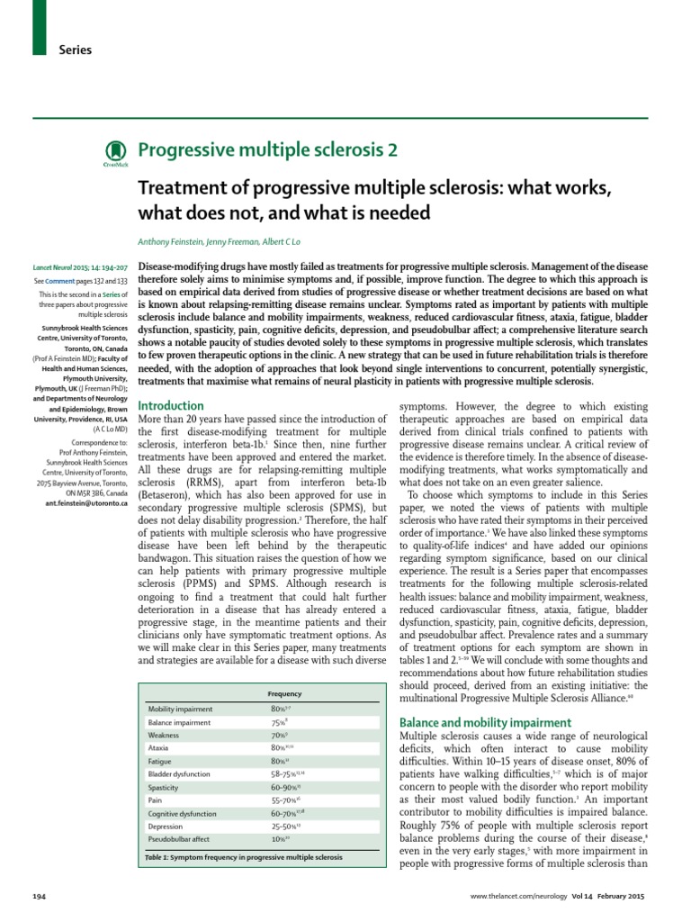 Treatment of Progressive Multiple Sclerosis | PDF | Urinary ...