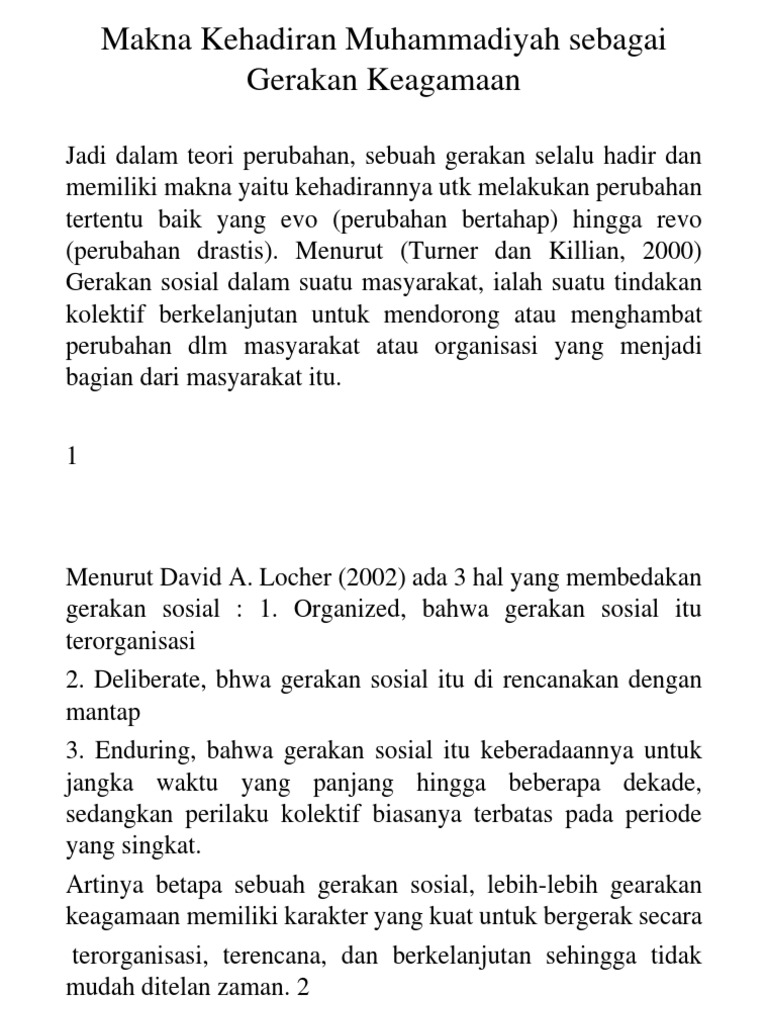 Makna Kehadiran Muhammadiyah Sebagai Gerakan Keagamaan | PDF | Agama & Spiritualitas