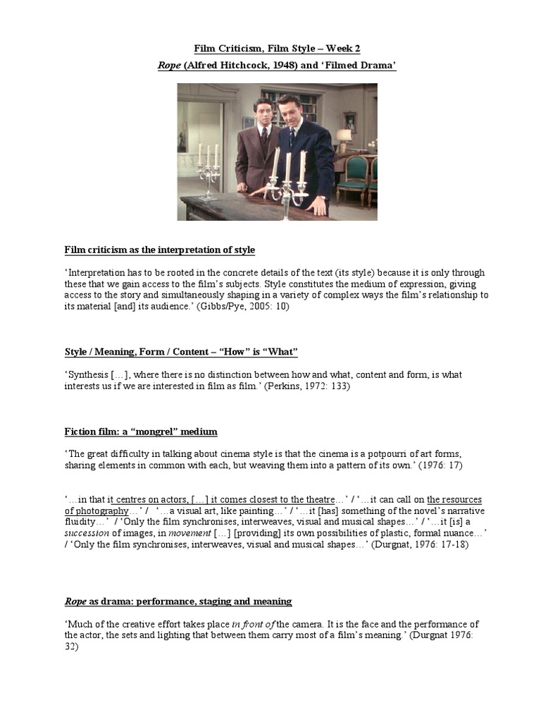 Teaching Notes For Rope | PDF | Narrative | Leisure