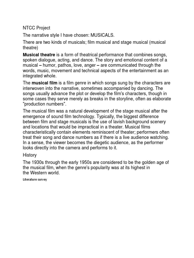 Musical Theatre Is A Form of Theatrical Performance That Combines Songs ...