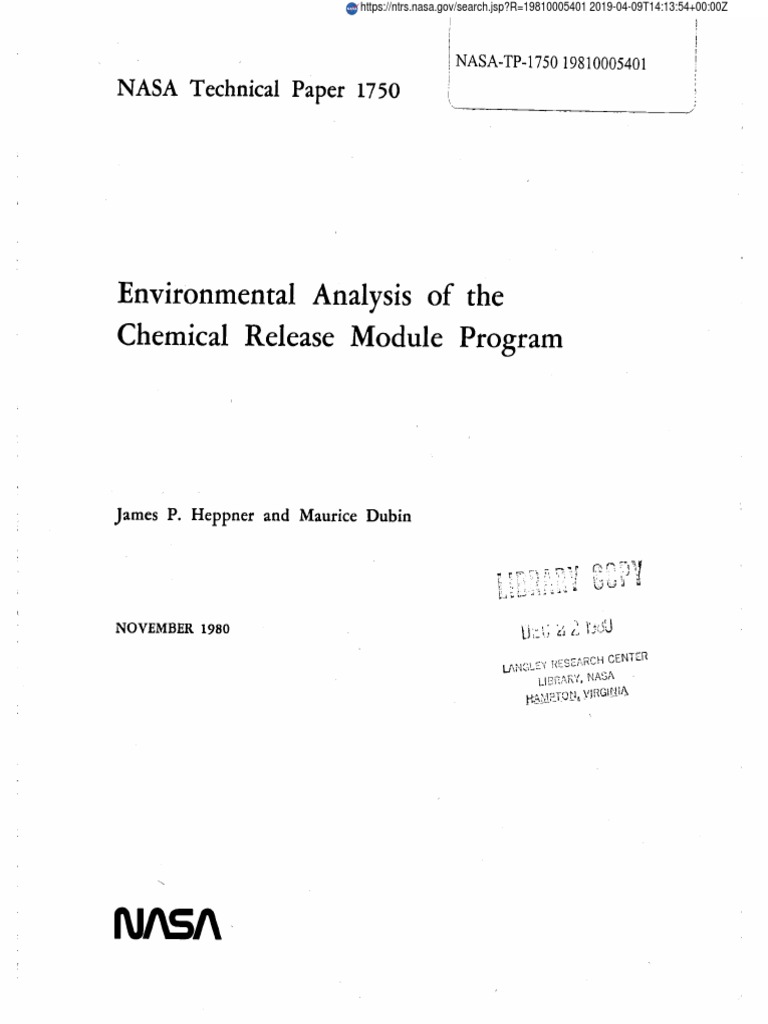 NASA Technical Paper 1750 | PDF | Aurora | Nasa