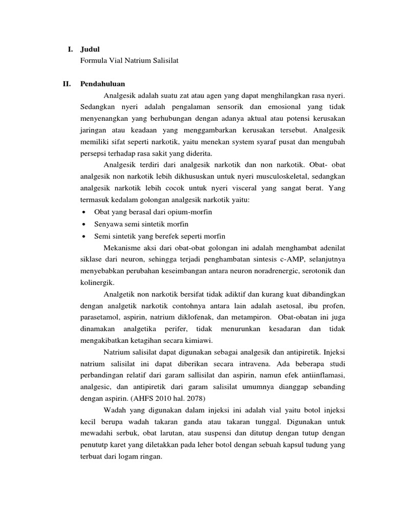 Panduan Injeksi Natrium Salisilat | PDF