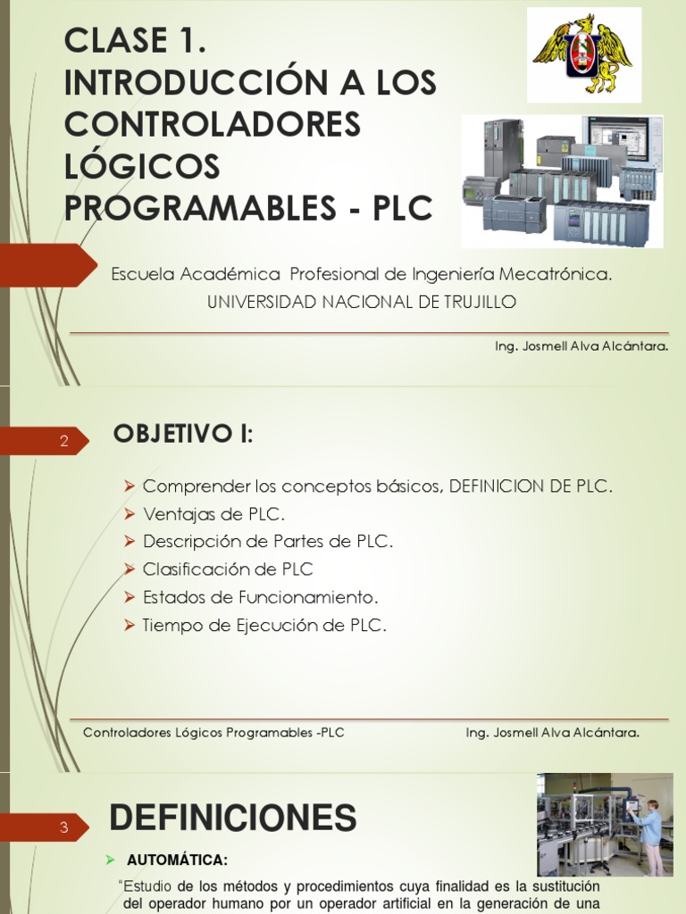Clase 1. Introducción A Los Controladores Lógicos Programables - Plc ...