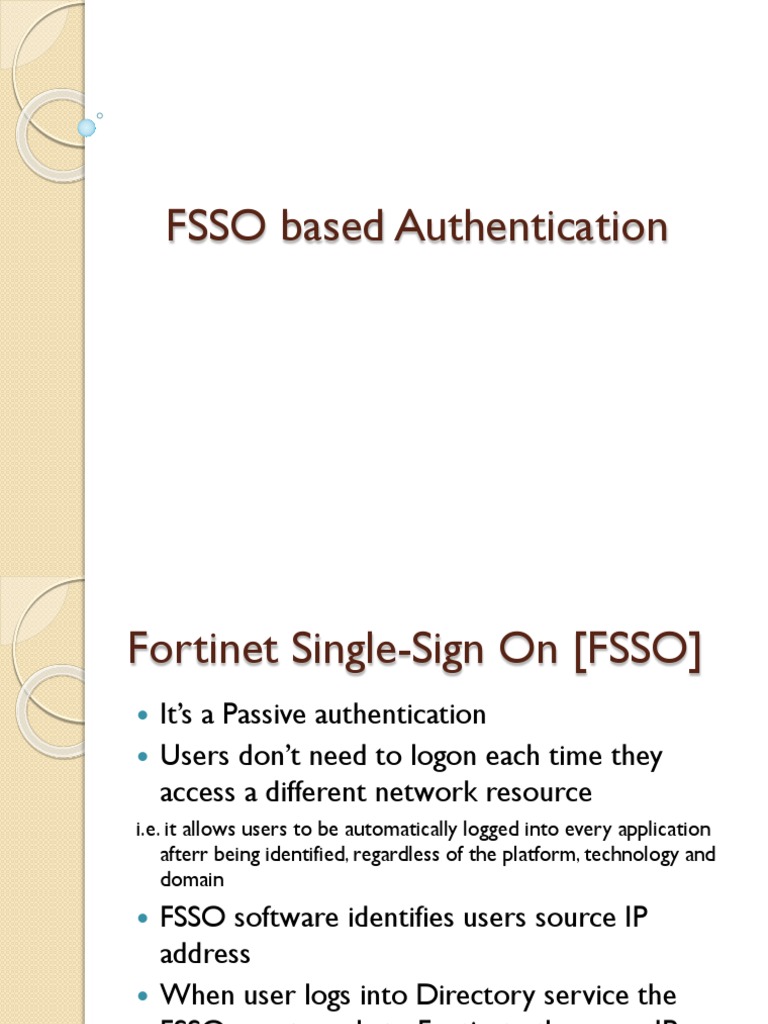 FSSO Based Authentication | PDF | Login | Computer Network Security