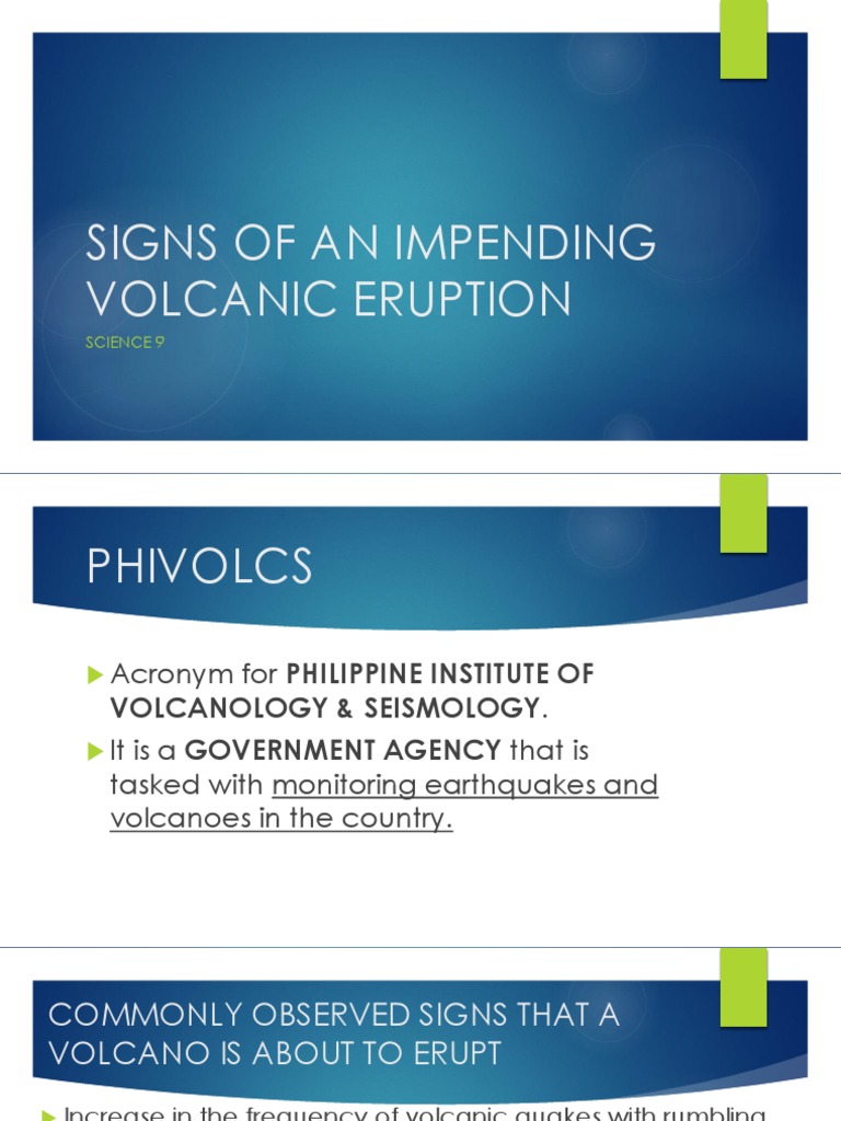 Signs of An Impending Volcanic Eruption | PDF | Volcanology | Volcano