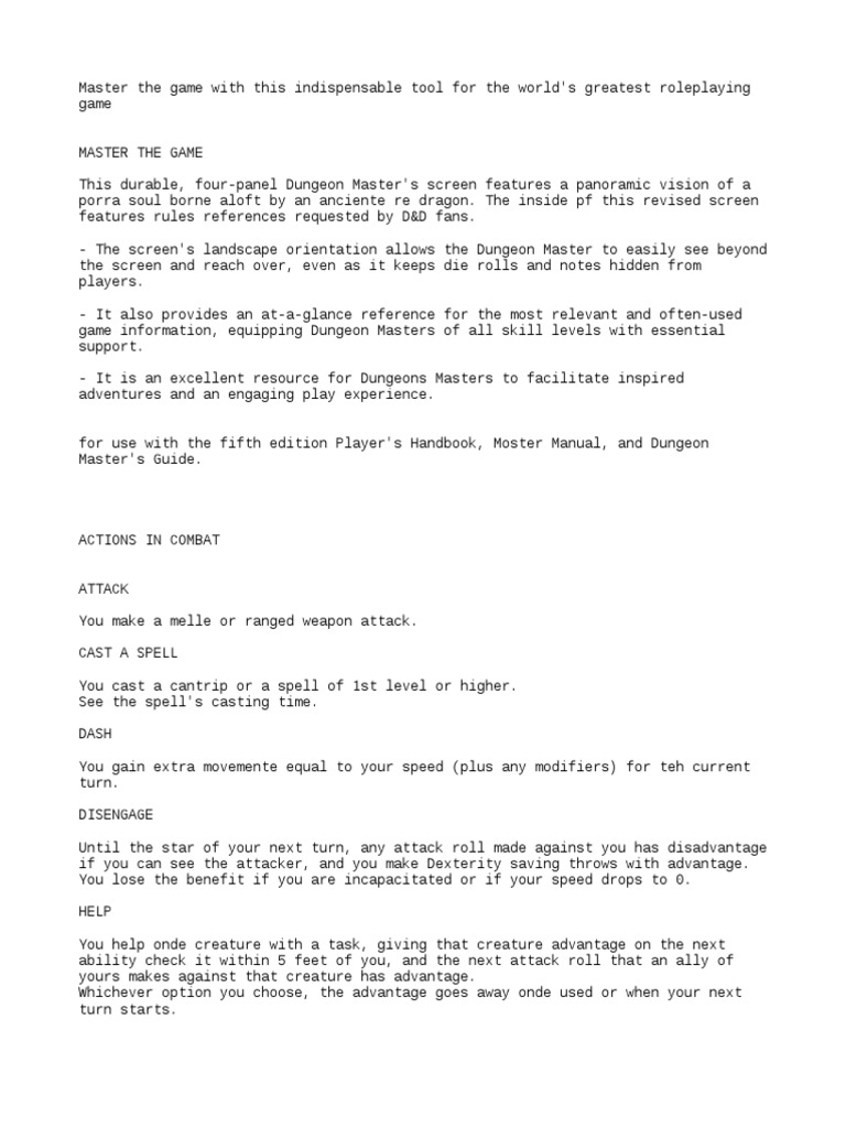 DM Screen | PDF | Dungeons & Dragons | Tabletop Games