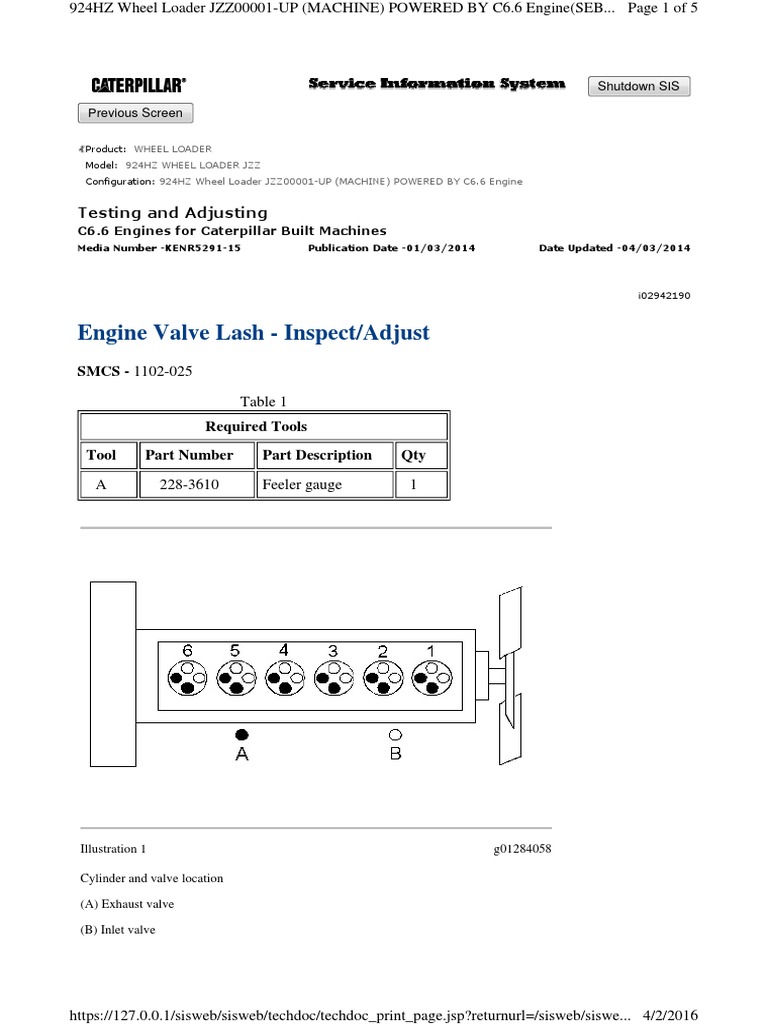 Engine Valve Lash Testing And Adjusting Pdf Vehicle Parts