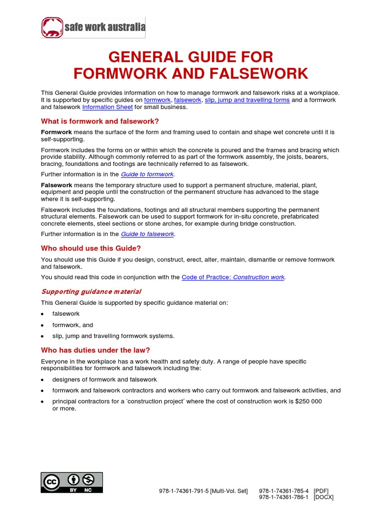 Formwork and Falsework Safety Guide | PDF | Occupational Safety And Health | Scaffolding