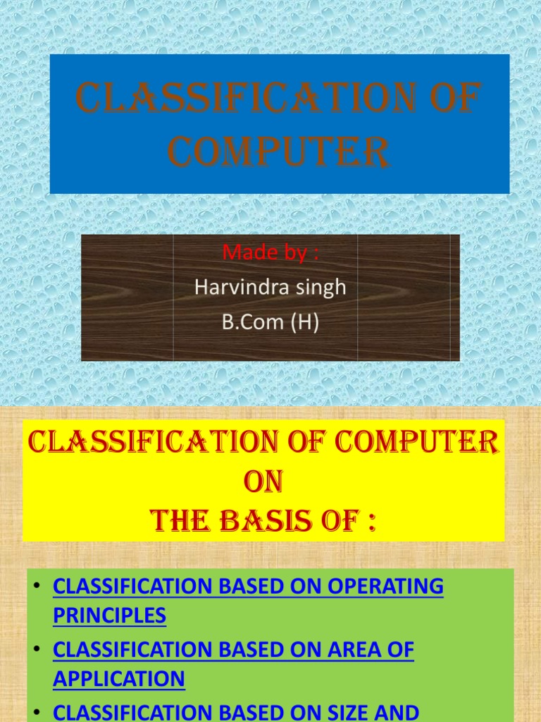 Classification of Computer | PDF