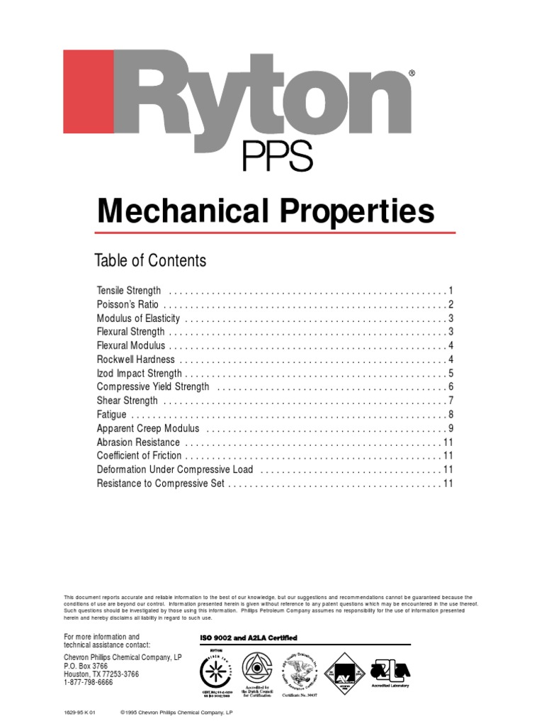 Ryton PPS Mechanical Properties PDF | PDF | Creep (Deformation ...