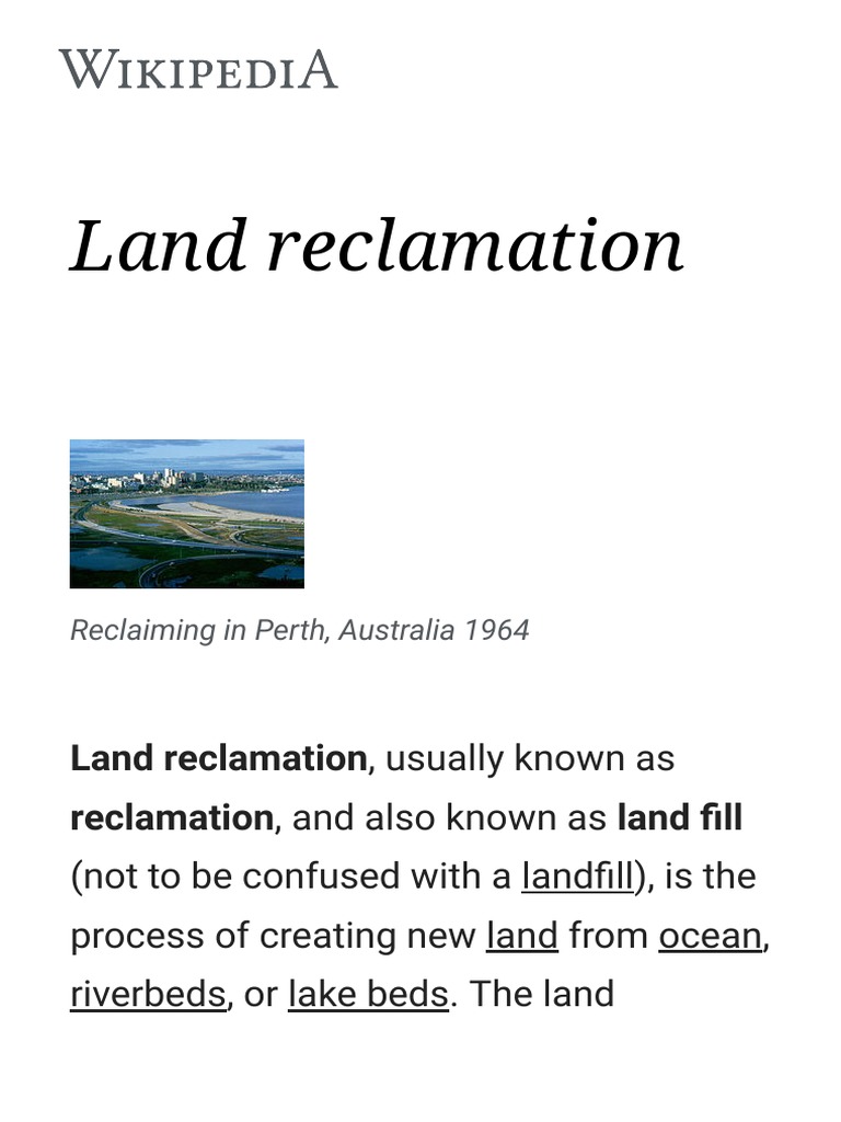Overview of Land Reclamation Methods | PDF | Hydrology | Water And The ...