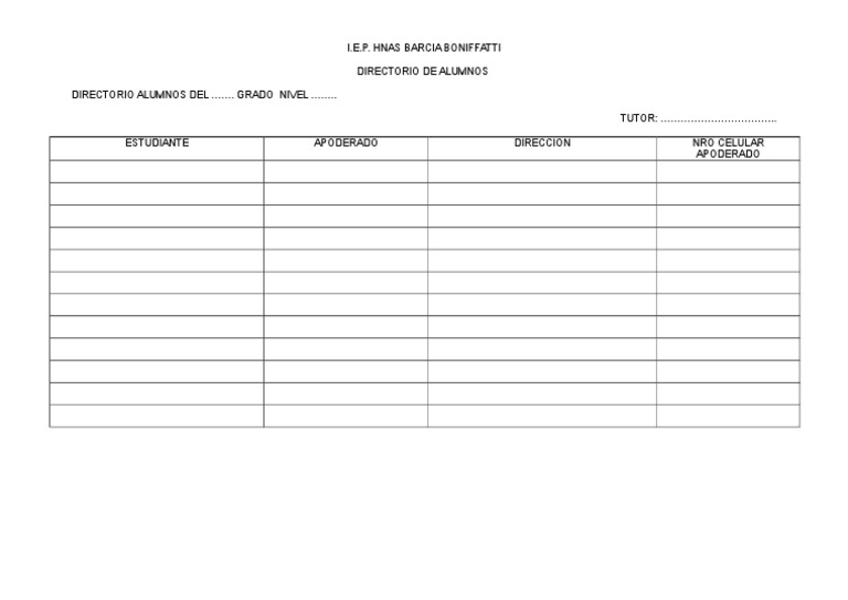 Directorio Escolar | PDF