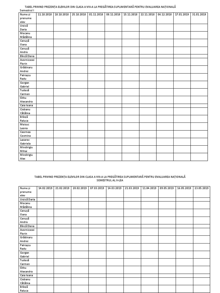 Grafic Pregatire 2018-2019 | PDF