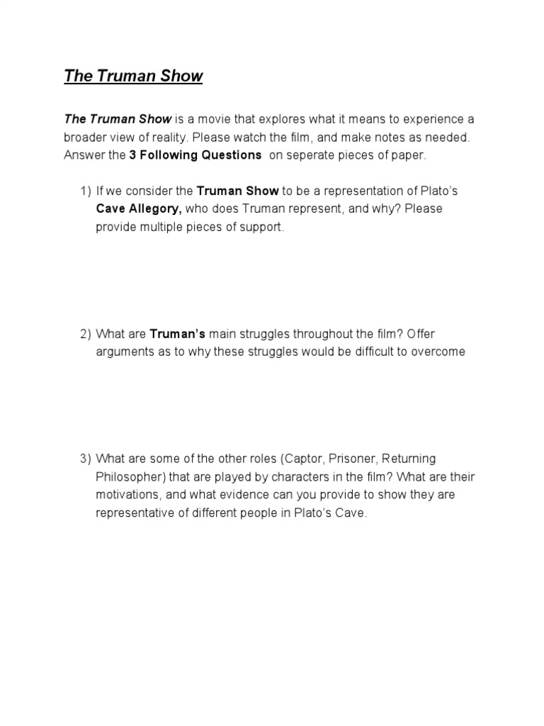 The Truman Show | PDF | Philosophical Methodology | Philosophical Movements
