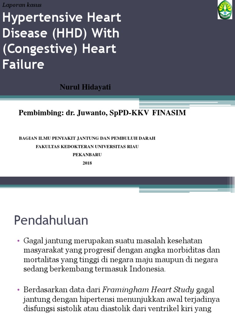 Hypertensive Heart Disease (HHD) With (Congestive) Heart Failure | PDF