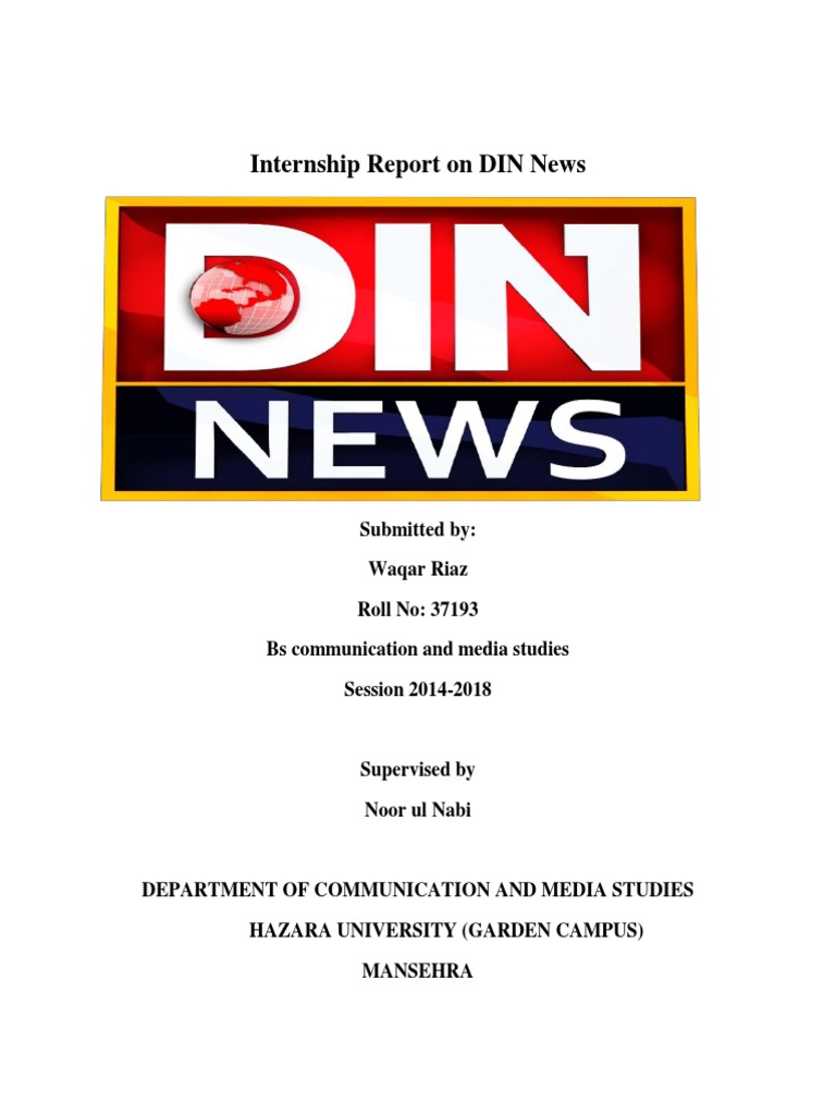 DIN News Internship Report Summary | PDF | News | Mass Media