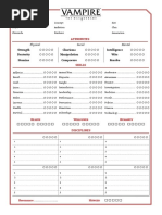 VTM V5 Character Sheet Template | PDF