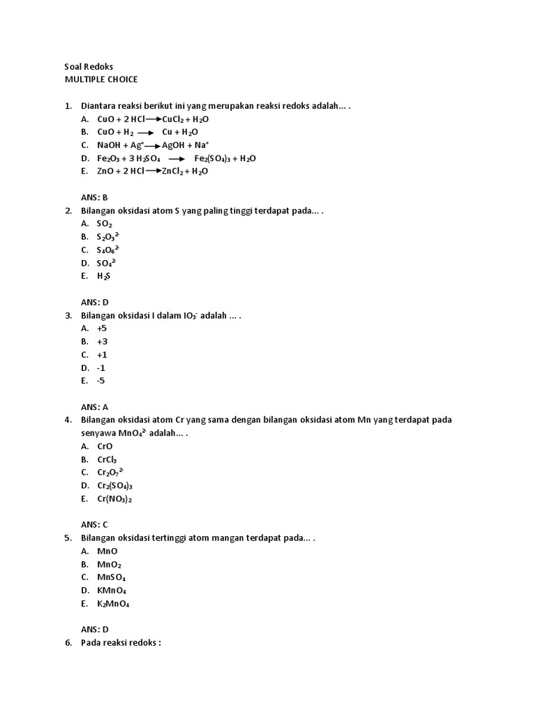 Soal Redoks | PDF