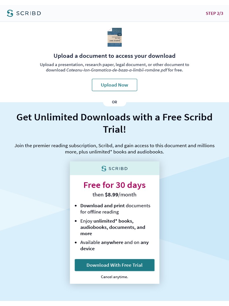Get Unlimited Downloads With A Free Scribd Trial! | PDF | Scribd | Online Services