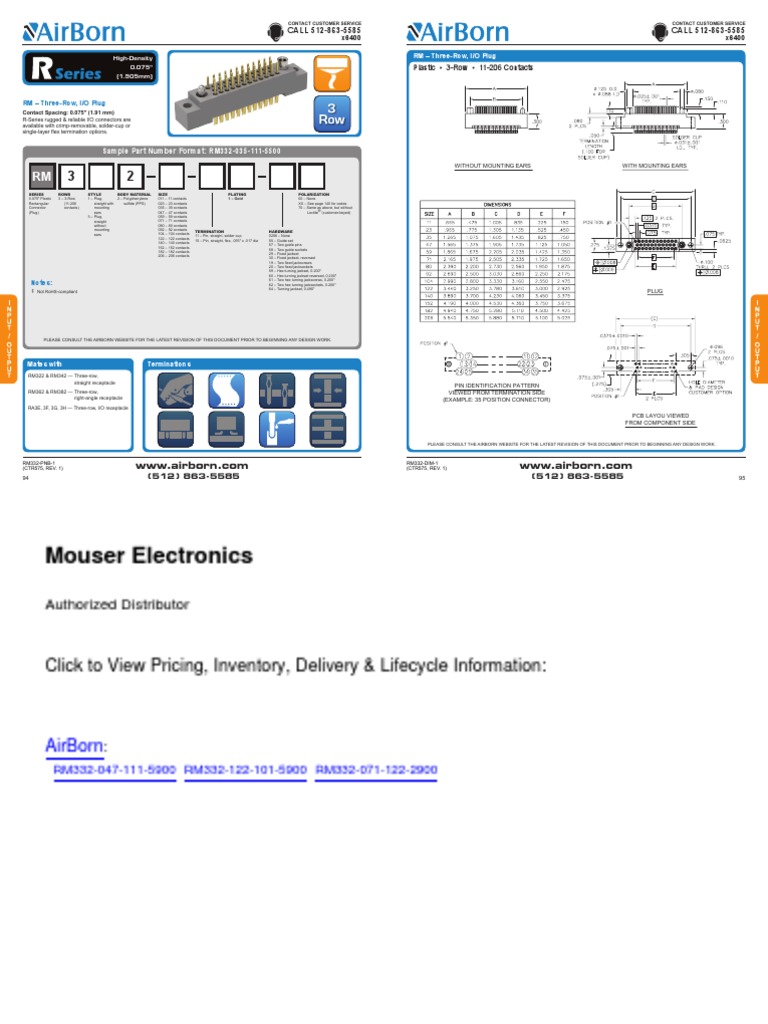 Airborn - 010318 - RM332 IO Plug-1274500 | PDF | Electrical Connector | Joining