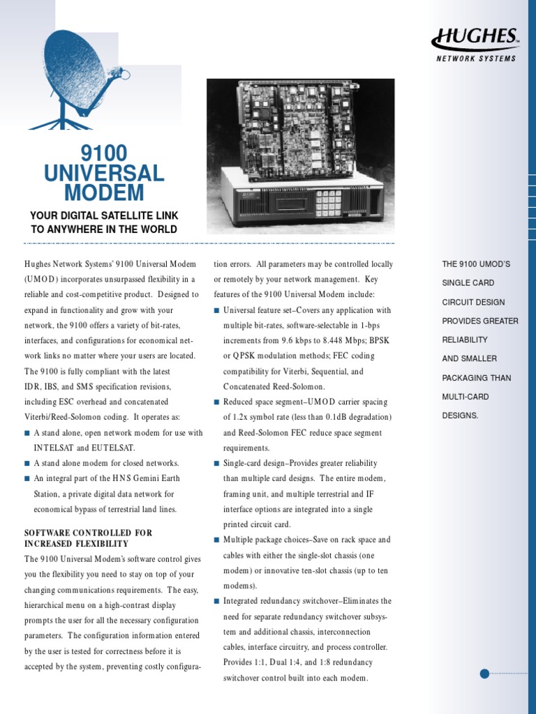 9100 Universal Modem: Your Digital Satellite Link To Anywhere in The ...