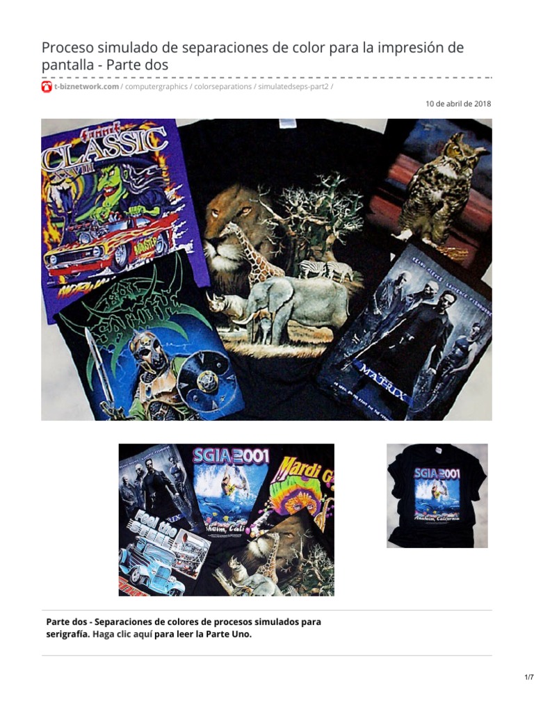 Simulated Process Color Separations For Screen Printing Part Two PDF ...