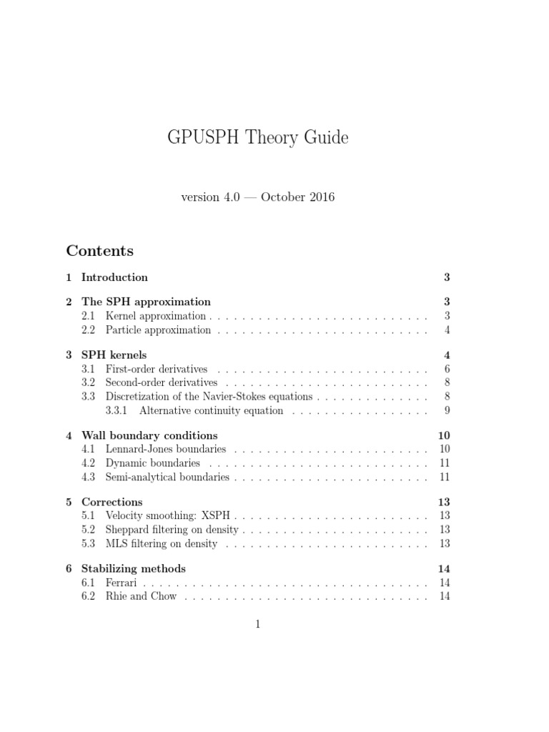 GPUSPH Theory Guide: SPH Approximation and Kernels | PDF | Fluid Dynamics | Convolution