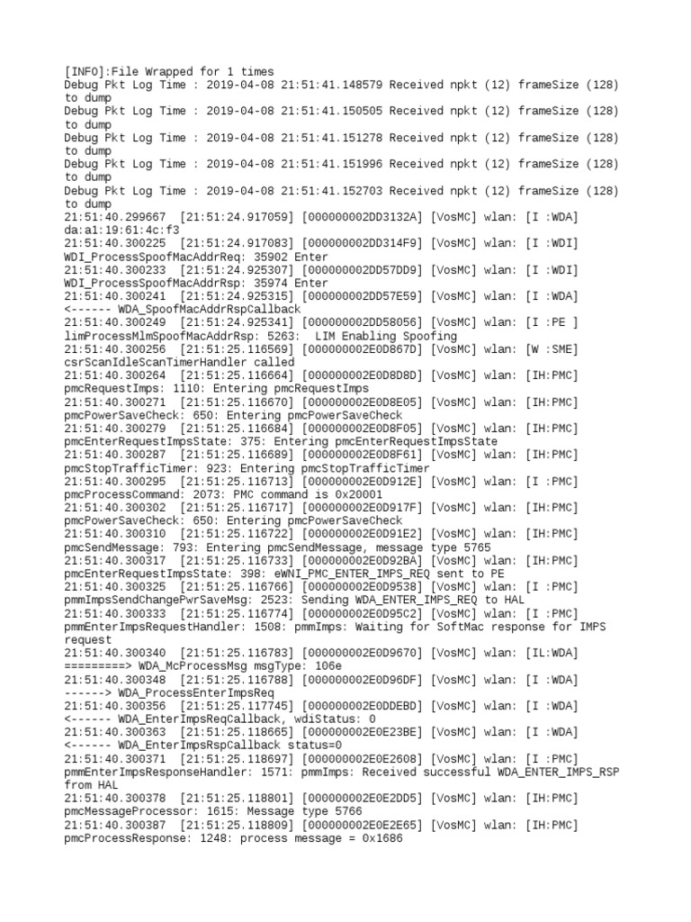 Cnss FW Logs 000 | PDF | Wi Fi | Telecommunications Engineering