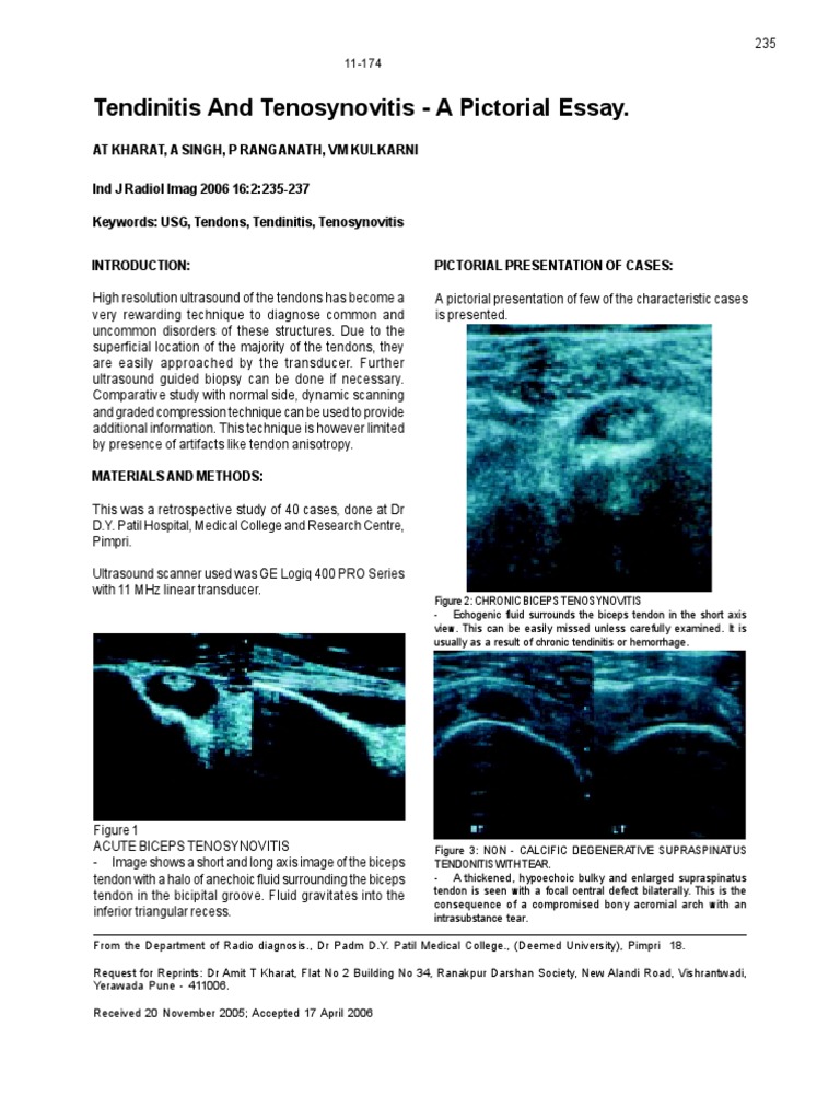 Tendinitis and Tenosynovitis - A Pictorial Essay | PDF | Knee | Limbs ...