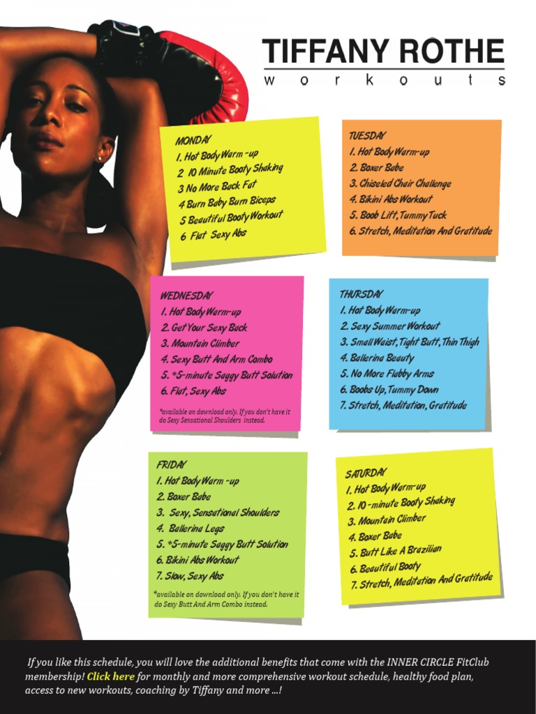 Tiffany Rothe Free Workout Schedule PDF | PDF