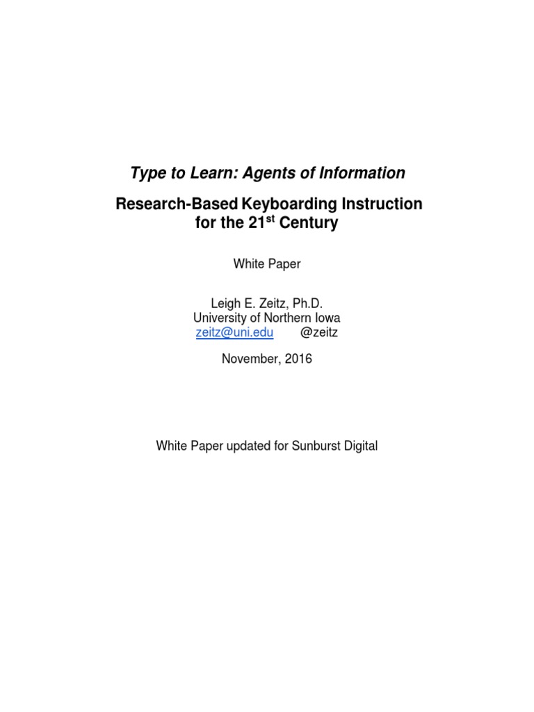 Research-Based Keyboarding Instruction For The 21st Century - Zeitz ...